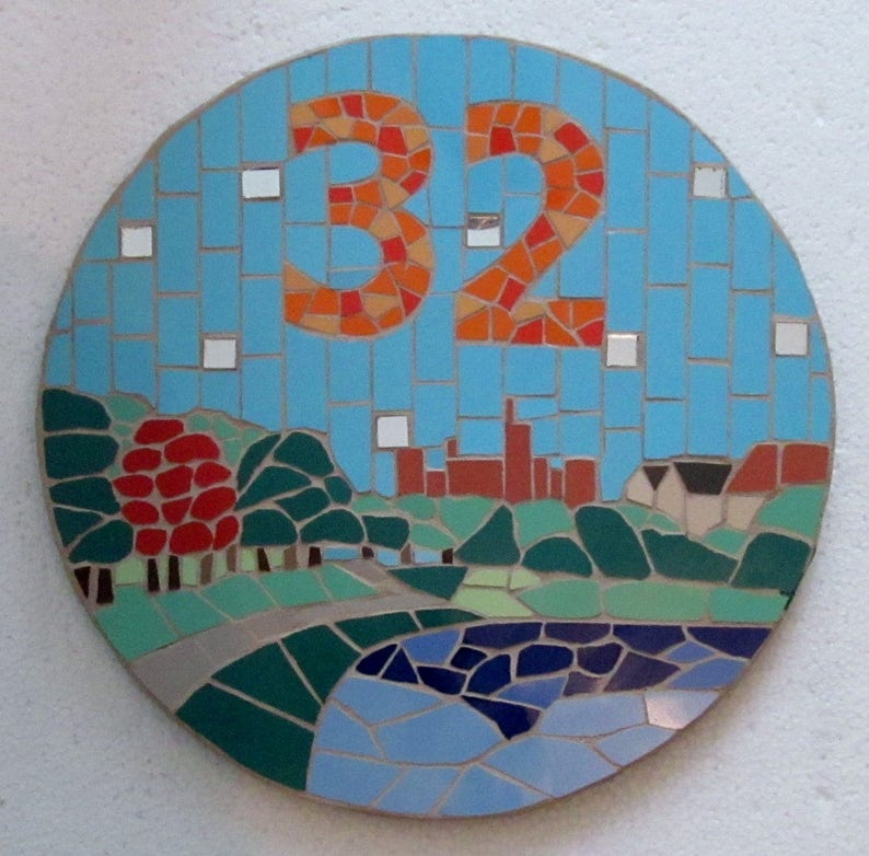 Decorative House Number in Mosaics Mosaic House Sign/plaque - Etsy