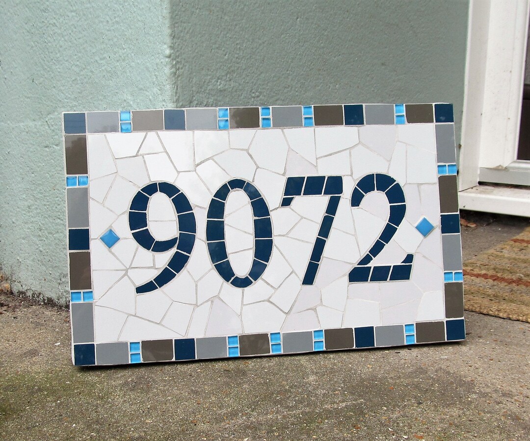 Mosaic House Number, Made to Order With Variety of Sizes, Colours and ...