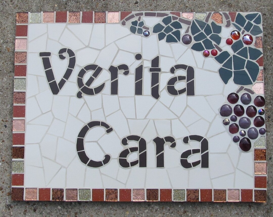 Mosaic House Sign, Name Plaque; Different Sizes and Designs Available ...