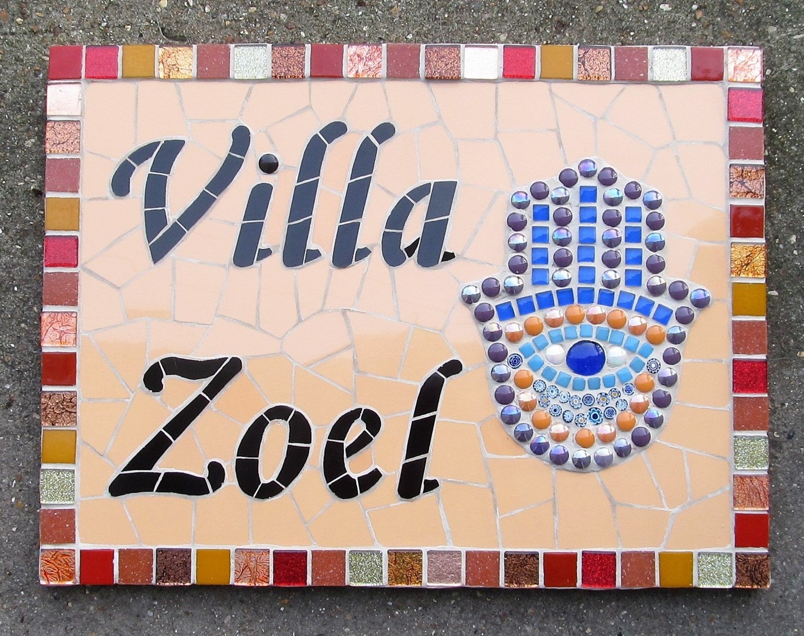 Mosaic House Sign, Name Plaque; Different Sizes and Designs Available ...