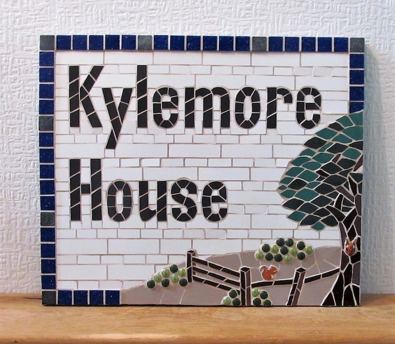 Mosaic House Sign, Name Plaque; Different Sizes and Designs Available ...