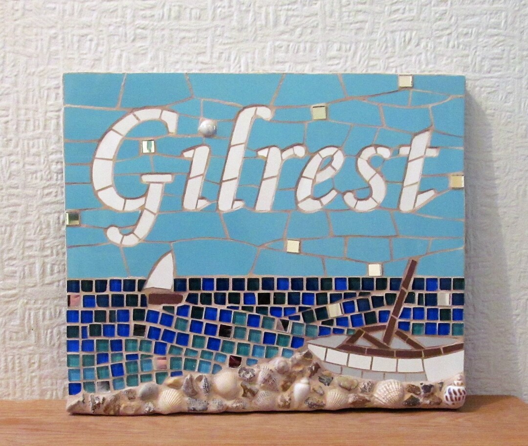 Mosaic House Sign, Name Plaque Different Sizes and Designs Available ...