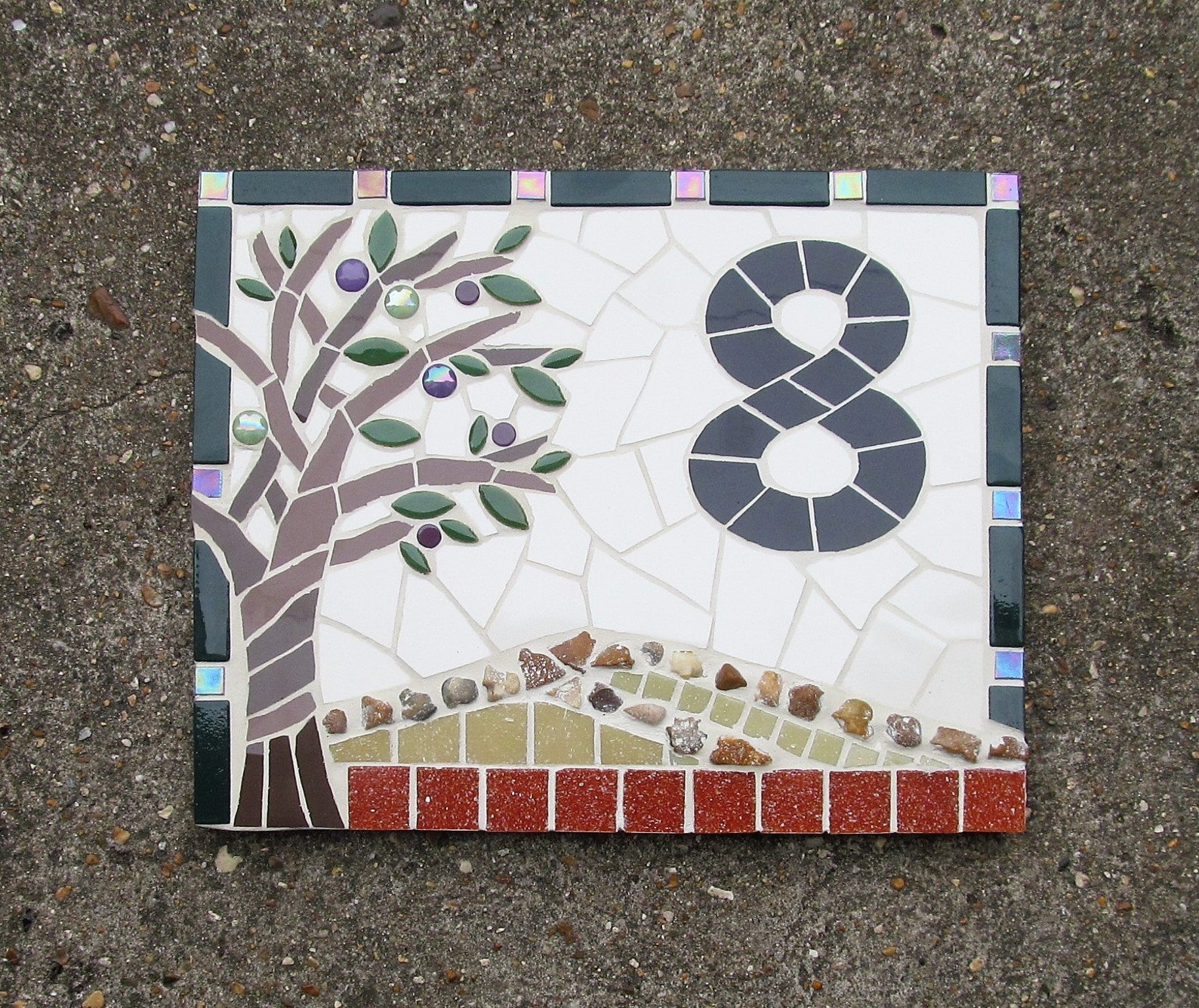 Decorative House Number in Mosaics Mosaic House Sign/plaque - Etsy