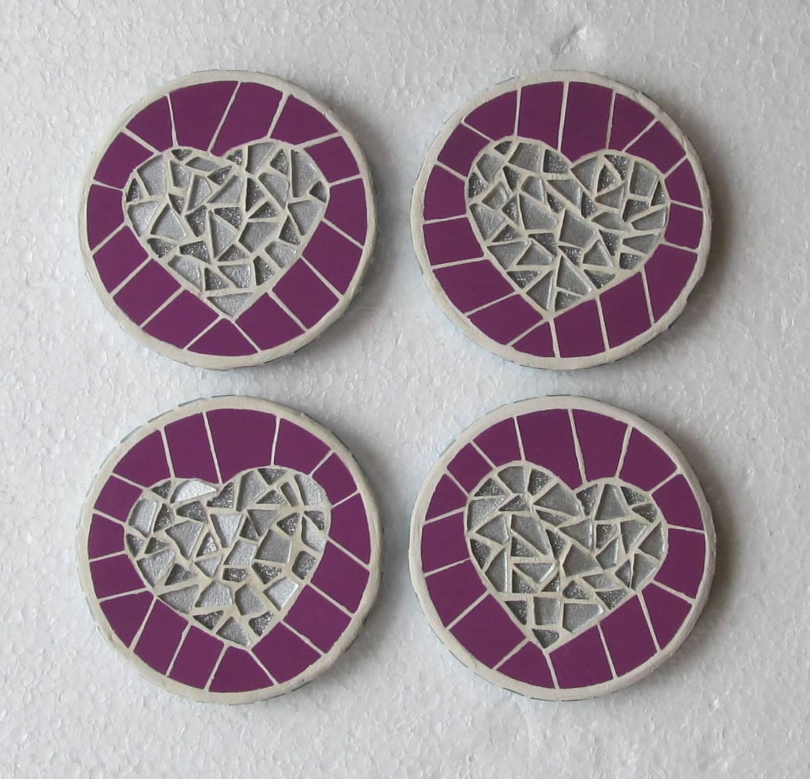 Mosaic Coasters Love Heart Design Decorative and Practical - Etsy