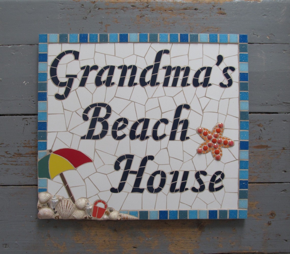 Mosaic House Sign, Name Plaque; Different Sizes and Designs Available ...