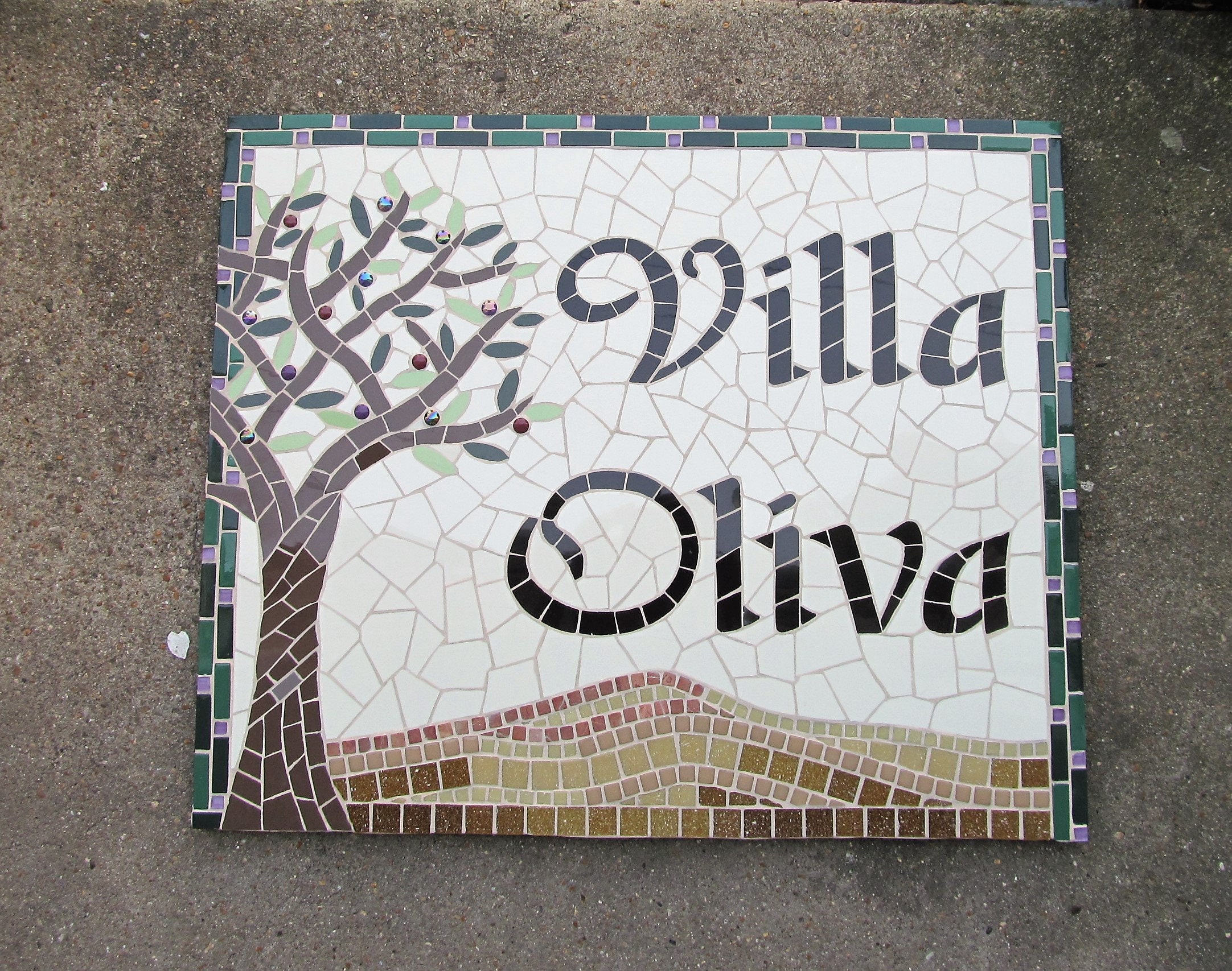 Mosaic House Sign, Name Plaque; Different Sizes and Designs Available ...