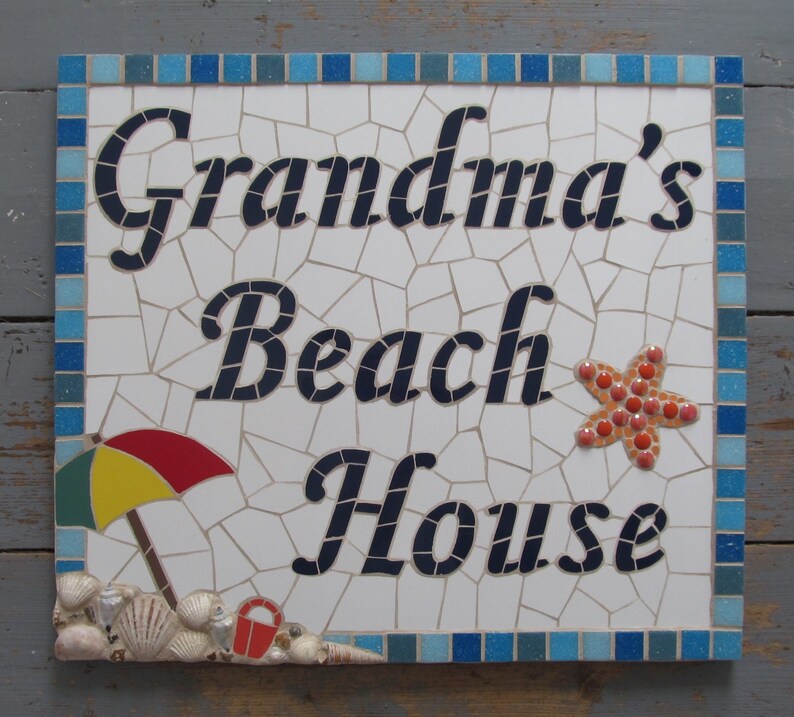 Mosaic House Sign, Name Plaque; Different Sizes and Designs Available ...