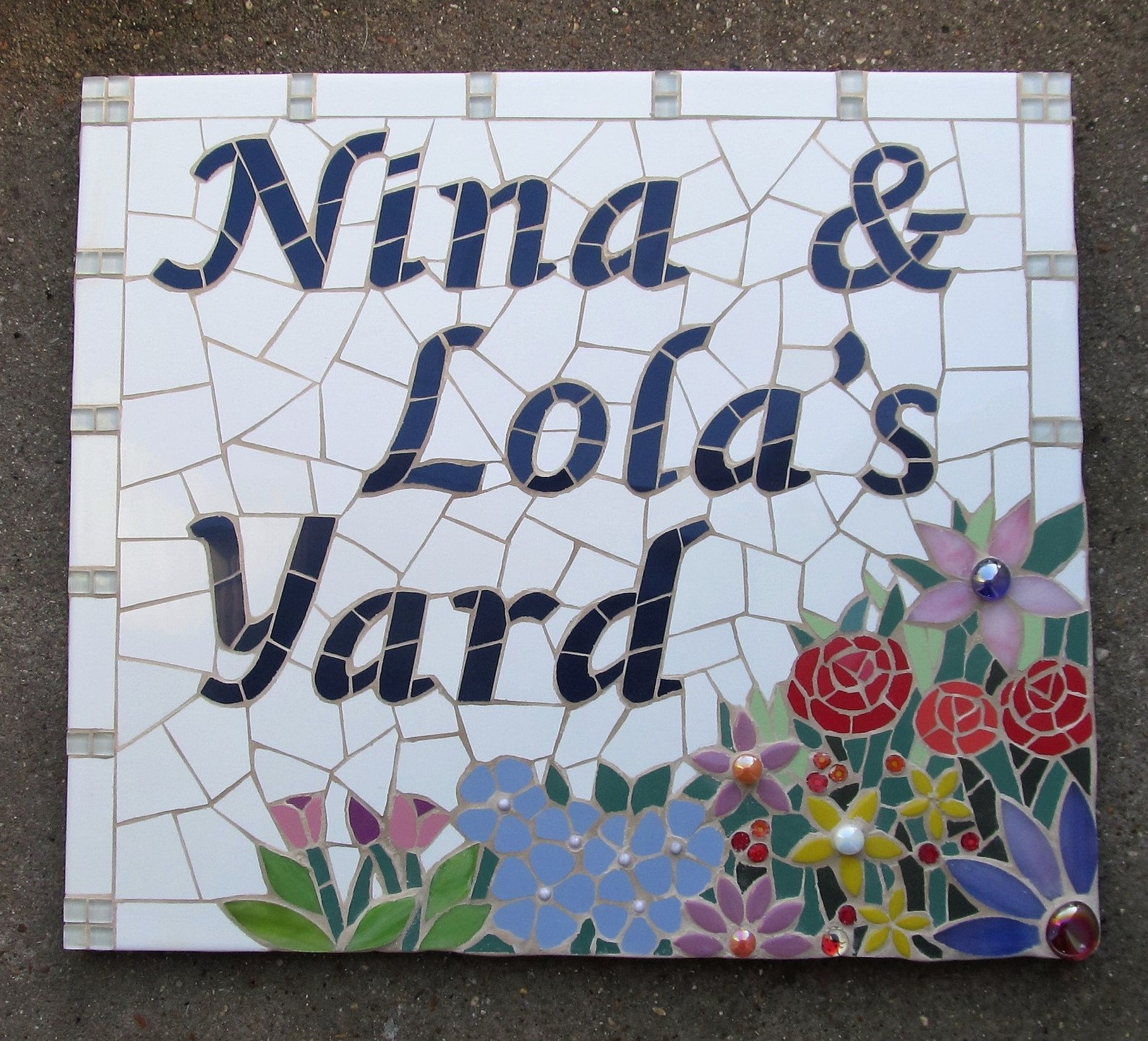 Mosaic House Sign, Name Plaque; Different Sizes and Designs Available ...