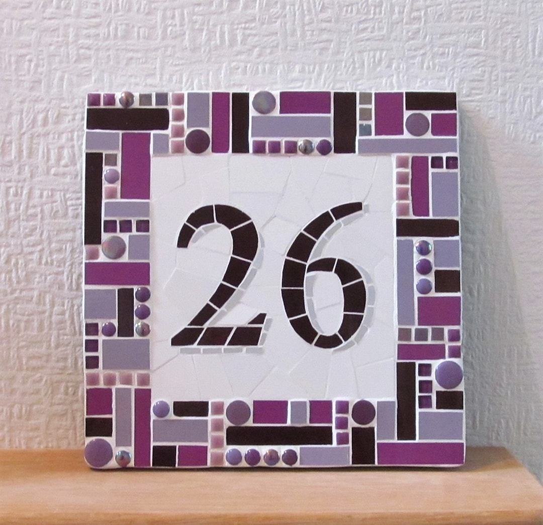 Mosaic House Number, Made to Order With Variety of Sizes, Colours and ...