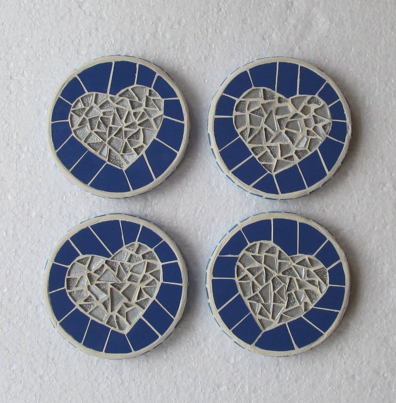 Mosaic Coasters Love Heart Design Decorative and Practical - Etsy