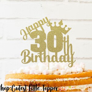 Happy 30th Birthday Cake Topper, 30th Birthday, Cake Topper for 30th ...