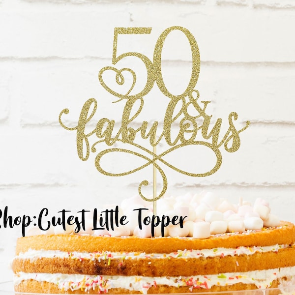 50th Birthday Cake Topper - Etsy
