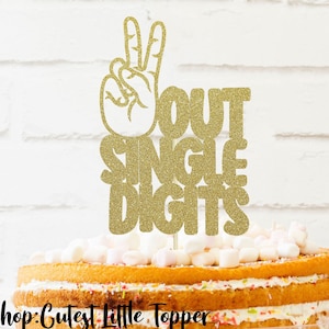 Peace Out Single Digits Cake Topper, 10th Bday Cake Topper, Double ...
