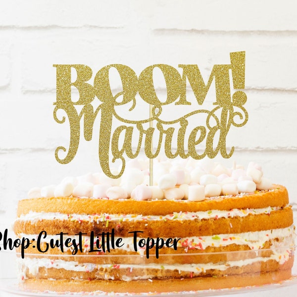 Boom Married Cake Topper - Etsy