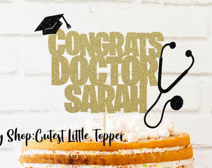 Custom Doctor Cake Topper, Phd Graduation Cake Topper, Doctor ...