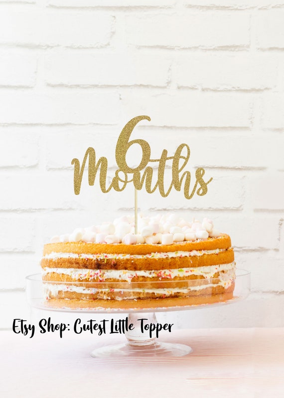 6 Months Cake Topper 1/2 Birthday Glitter Cake Topper Smash | Etsy