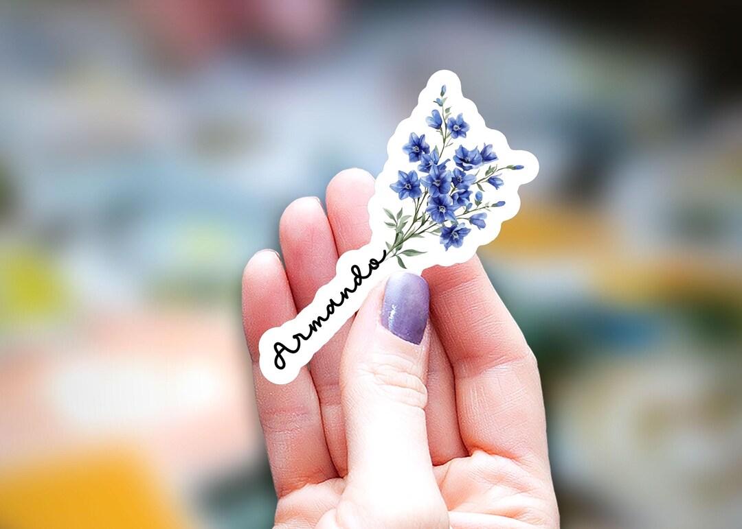 Birth Month Flower Name Sticker, Flower Sticker, Name Sticker, Kindle ...