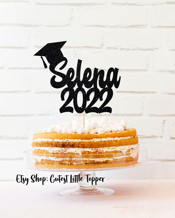 Graduation Cake Topper Glitter Cake Topper Congrats Grad | Etsy