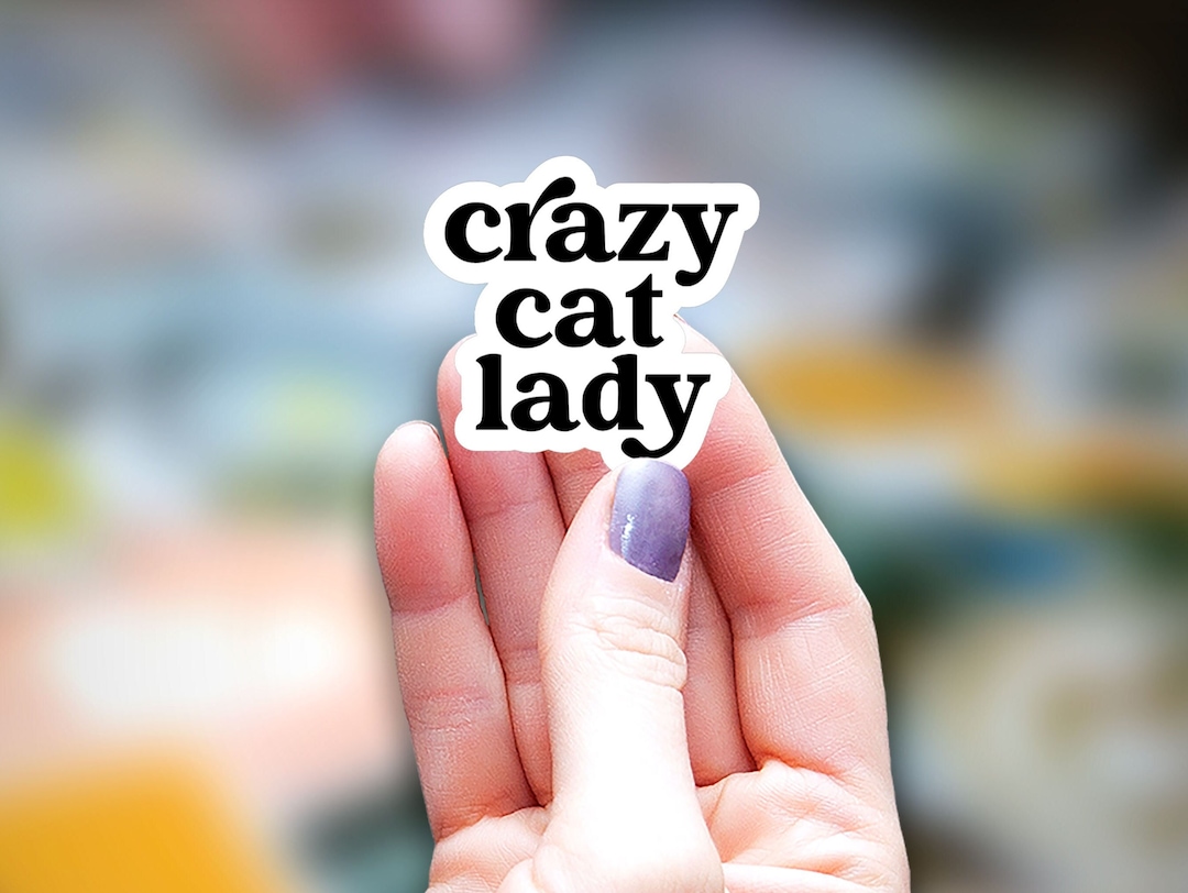 Crazy Cat Lady Sticker, Cute Cat Decal, Cat Mom Sticker, Kindle Sticker ...