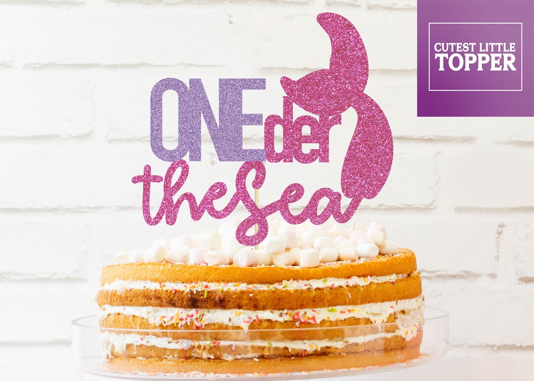 Oneder the Sea Cake Topper, Birthday Cake Topper, Glitter Cake Topper ...