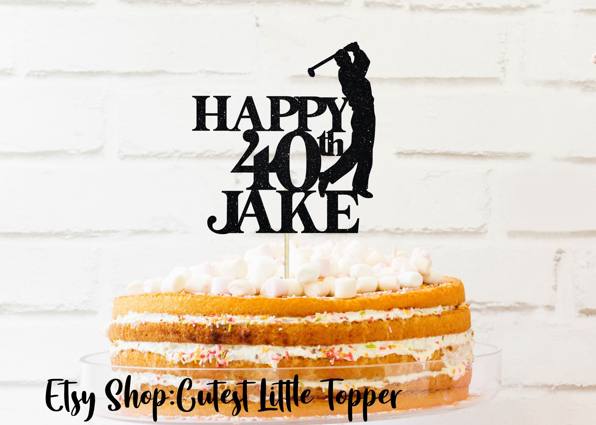 Personalized Golfer Cake Topper Golf Cake Topper Gold Party - Etsy