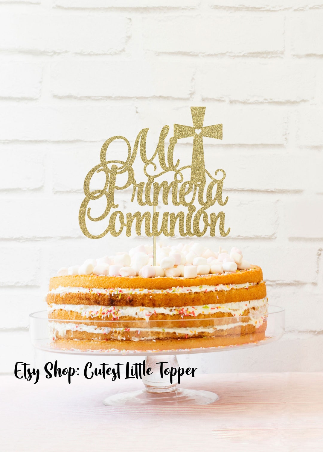 Primera Comunion Cake Topper, First Communion Cake Topper, God Bless ...