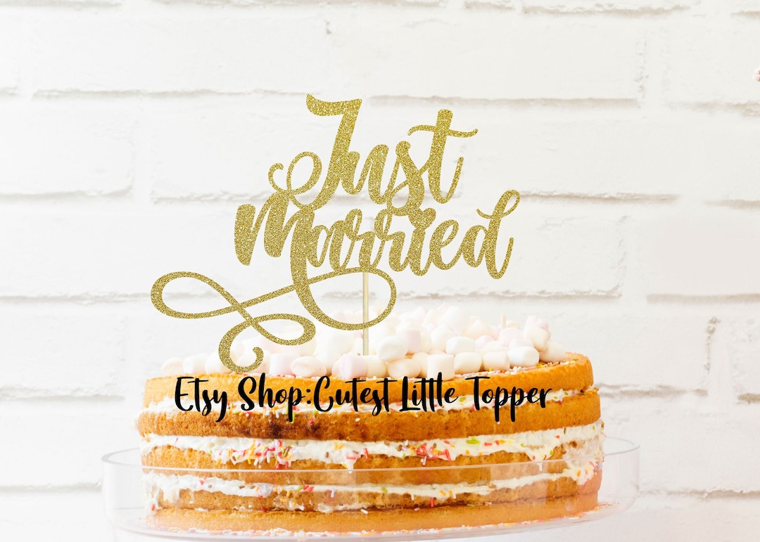 Just Married Cake Topper, Newlyweds Cake Topper, Cake Topper, Bridal ...