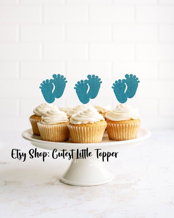 12 Baby Feet Baby Shower Cupcake Topper Cupcake Topper Baby - Etsy