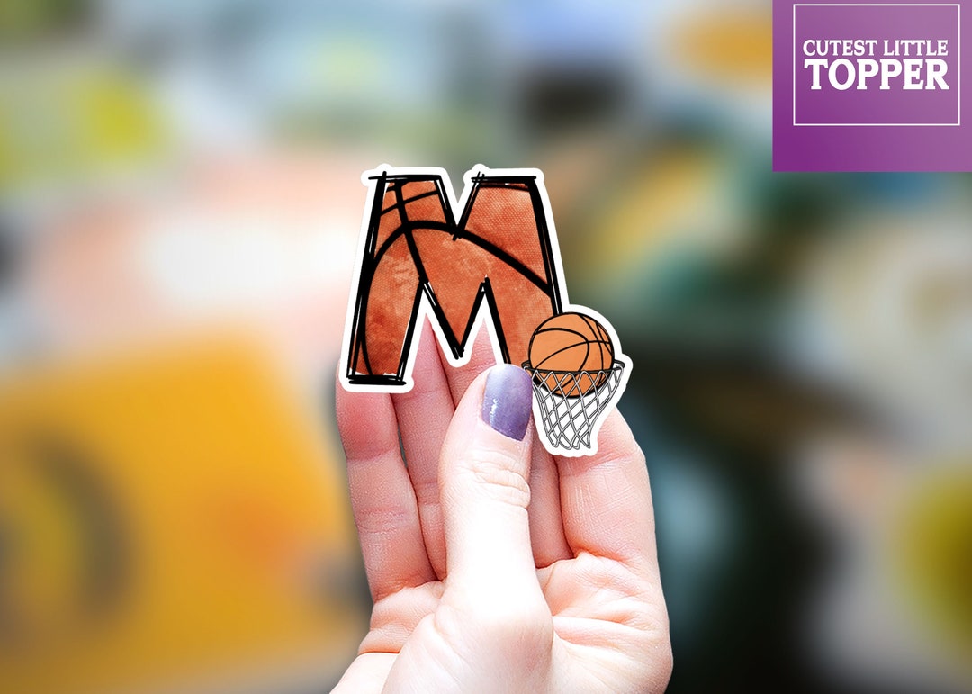 Initial Sticker, Basketball Name Sticker, Basketball Sticker, Water ...