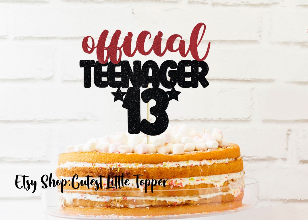 13th Birthday Cake Topper, 13th Cake Topper, Officially Teenager Cake ...