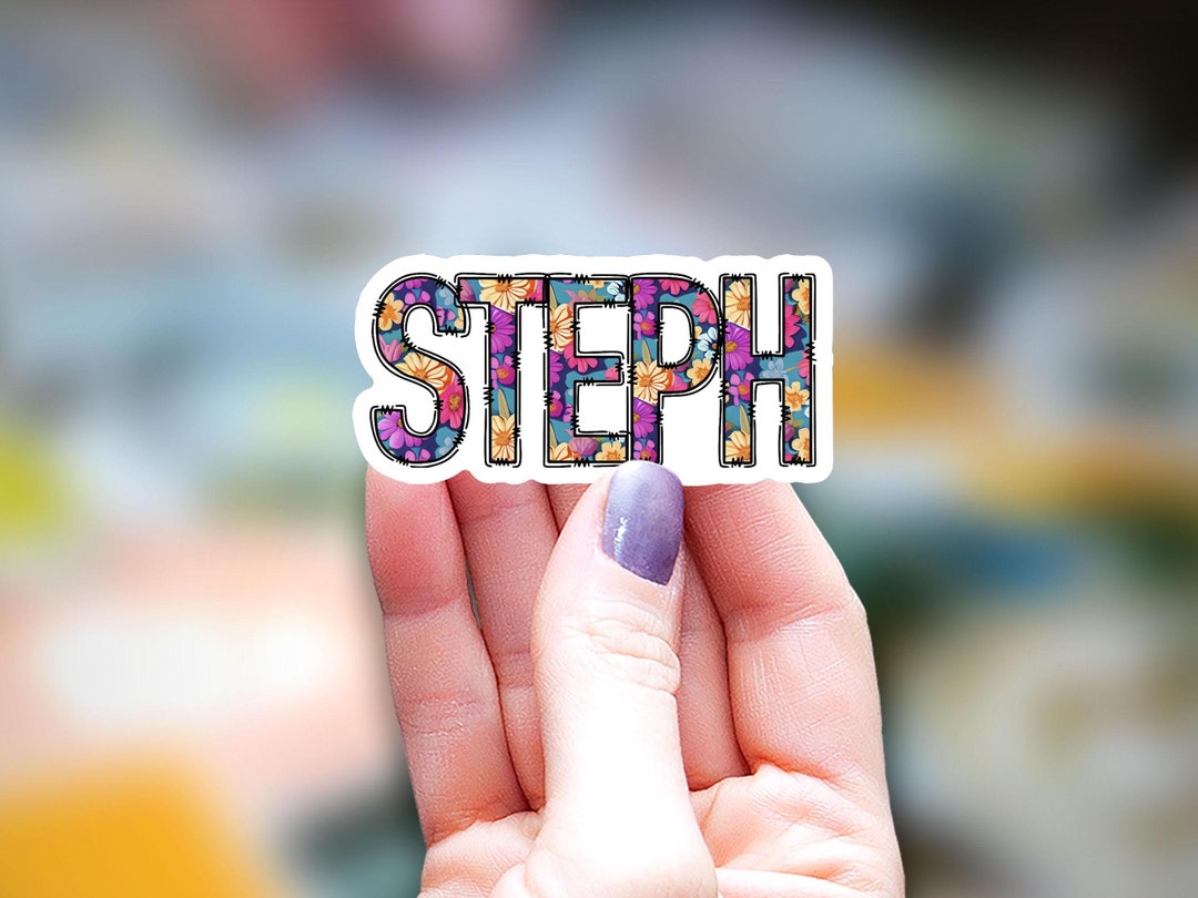 Flower Name Sticker, Girl Name Sticker, Name Sticker for Kids, Water ...