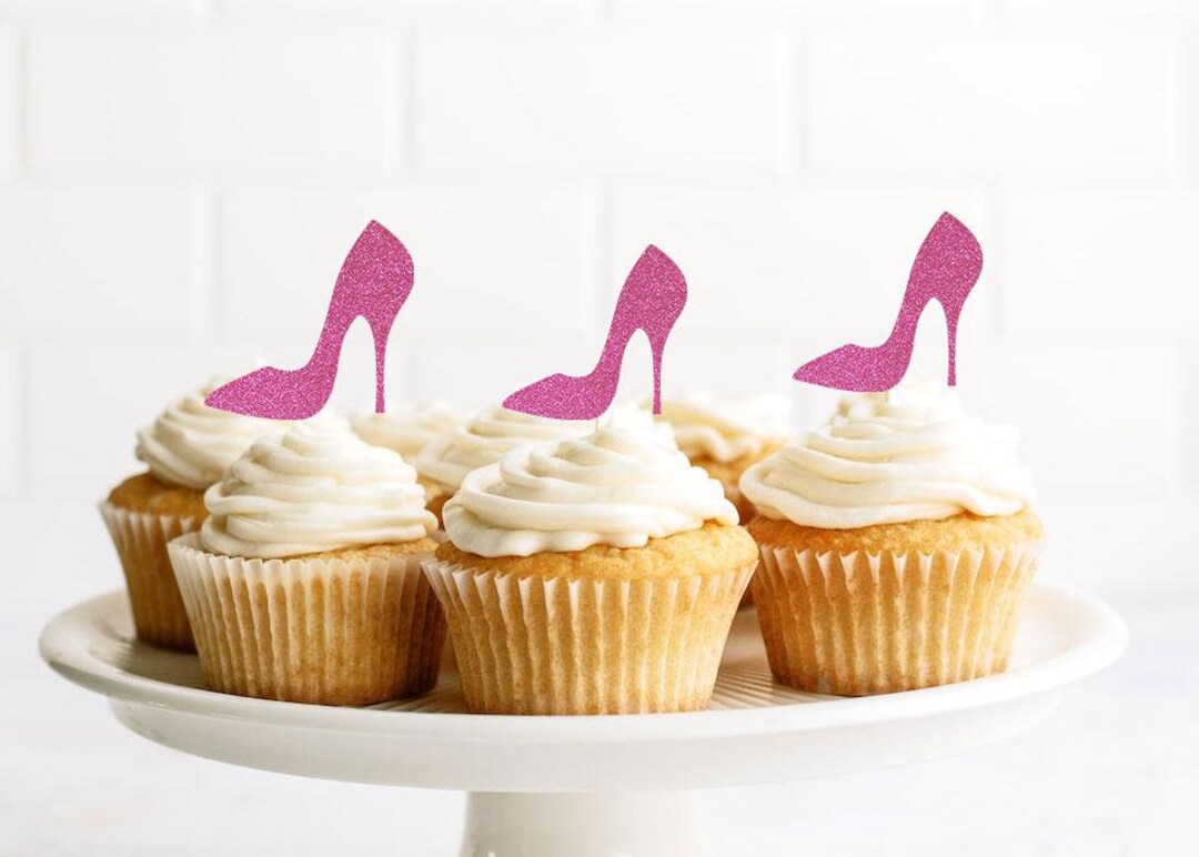 High Heel Cupcake Toppers, Stepping Into Birthday Party, Glitter Food ...
