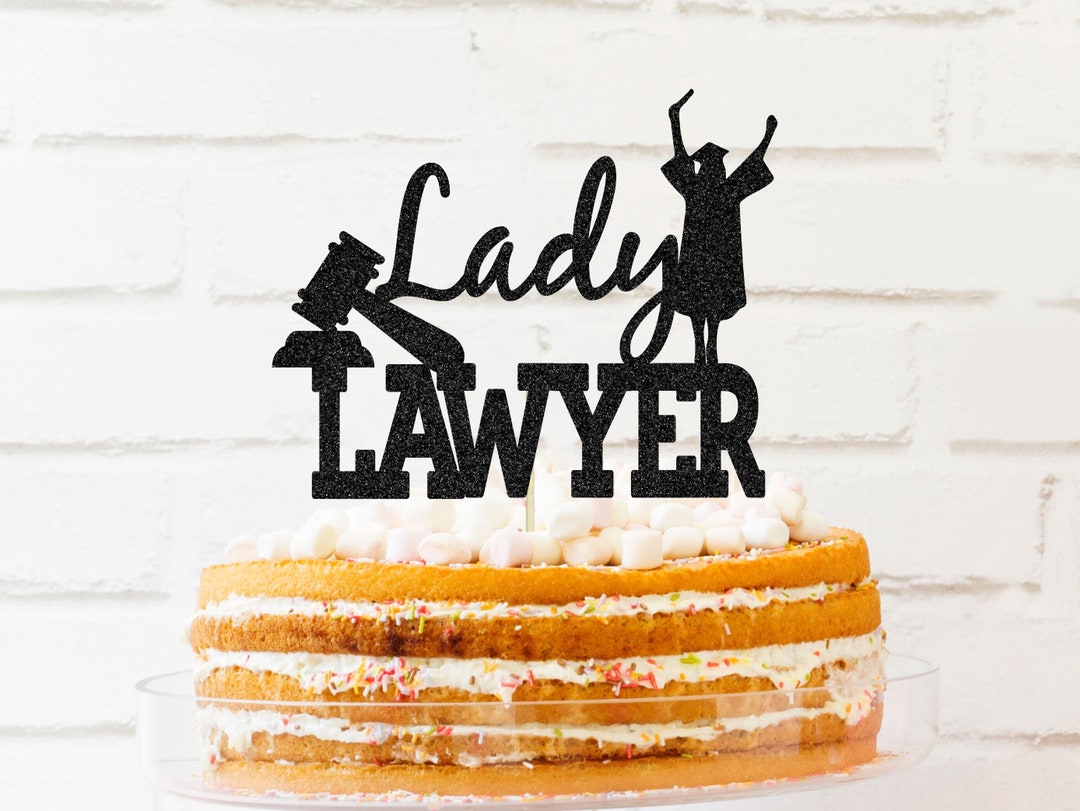 Lady Lawyer Cake Topper, Case Closed Glitter Cake Topper, Law School ...