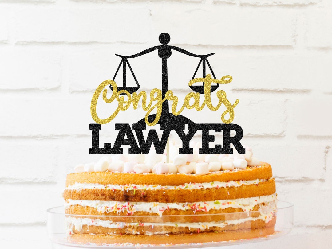 Congrats Lawyer Cake Topper, Case Closed Glitter Cake Topper, Law ...