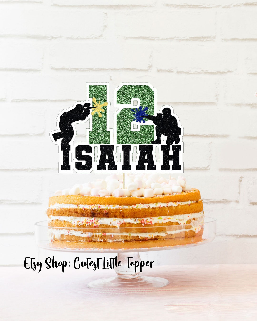 Personalized Paintball Cake Topper, Happy Birthday Cake Topper, Cake ...