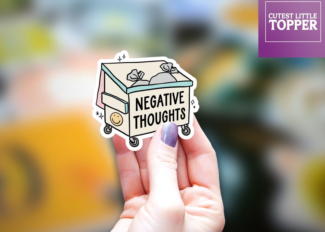 Negative Thoughts Sticker, Funny Sticker, Water Bottle Laptop Sticker ...