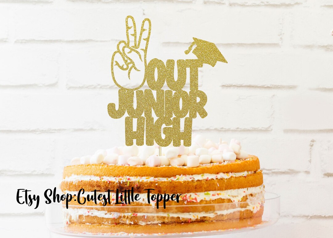 Peace Out Junior High Graduation Topper, Graduation 2023, 8th Grade ...