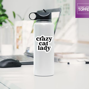 Crazy Cat Lady Sticker, Cute Cat Decal, Cat Mom Sticker, Kindle Sticker ...