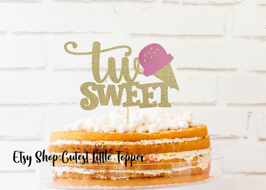 Two Sweet Cake Topper, 2nd Birthday Cake Topper, Birthday Cake Topper ...
