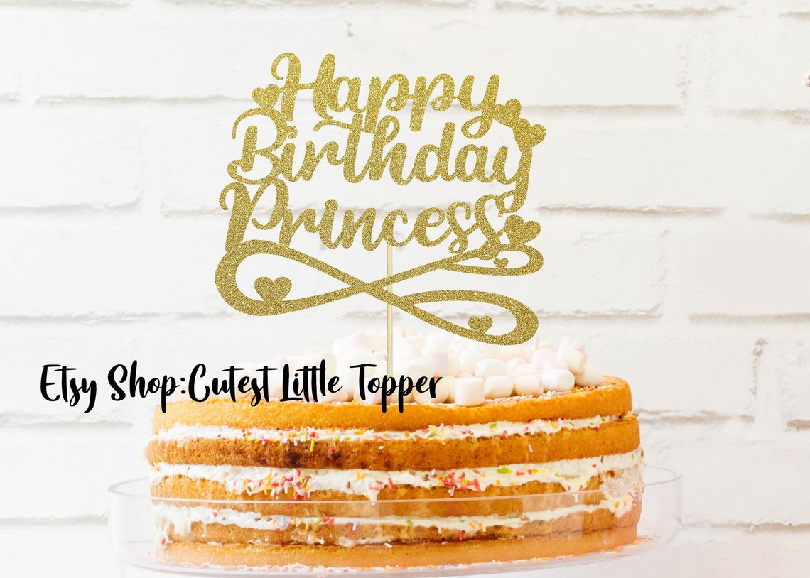 Happy Birthday Princess Cake Topper Princess Birthday Cake - Etsy