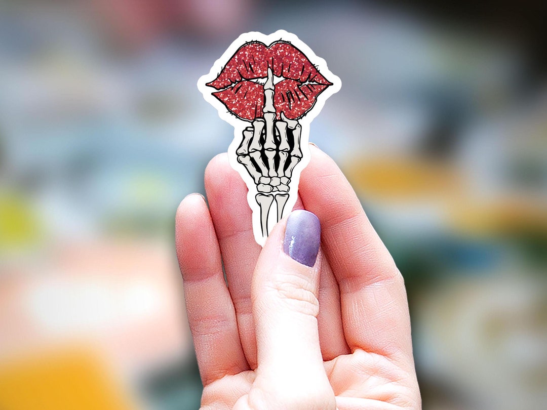 Skeleton Middle Finger Sticker, Shut up Sticker, Kindle Sticker, Water ...