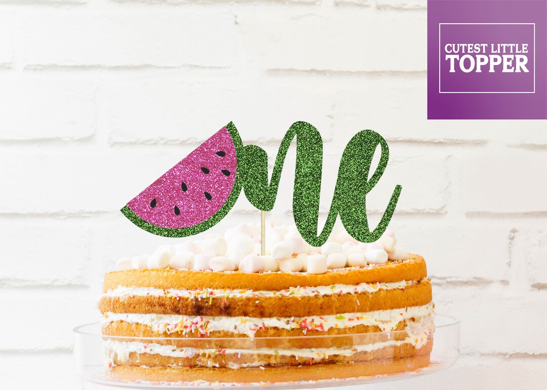 One in a Melon Cake Topper, Happy Birthday Topper, Cake Topper, One in ...