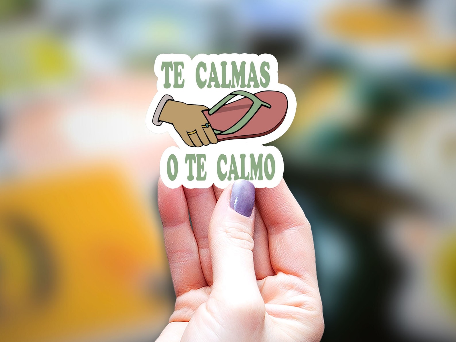 Te Calmas O Te Calmo Sticker, Mexican Phrases, Chancla Sticker, Water ...