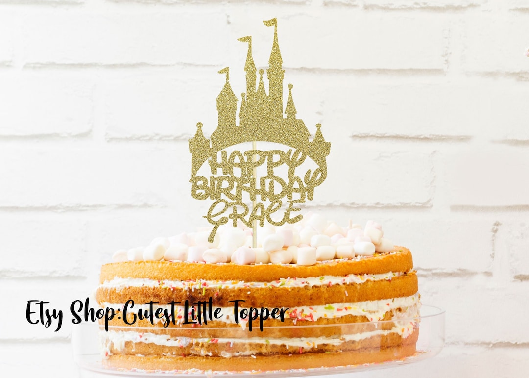 Castle Cake Topper, Glitter Topper, Magical Party, Princess Cake Topper ...