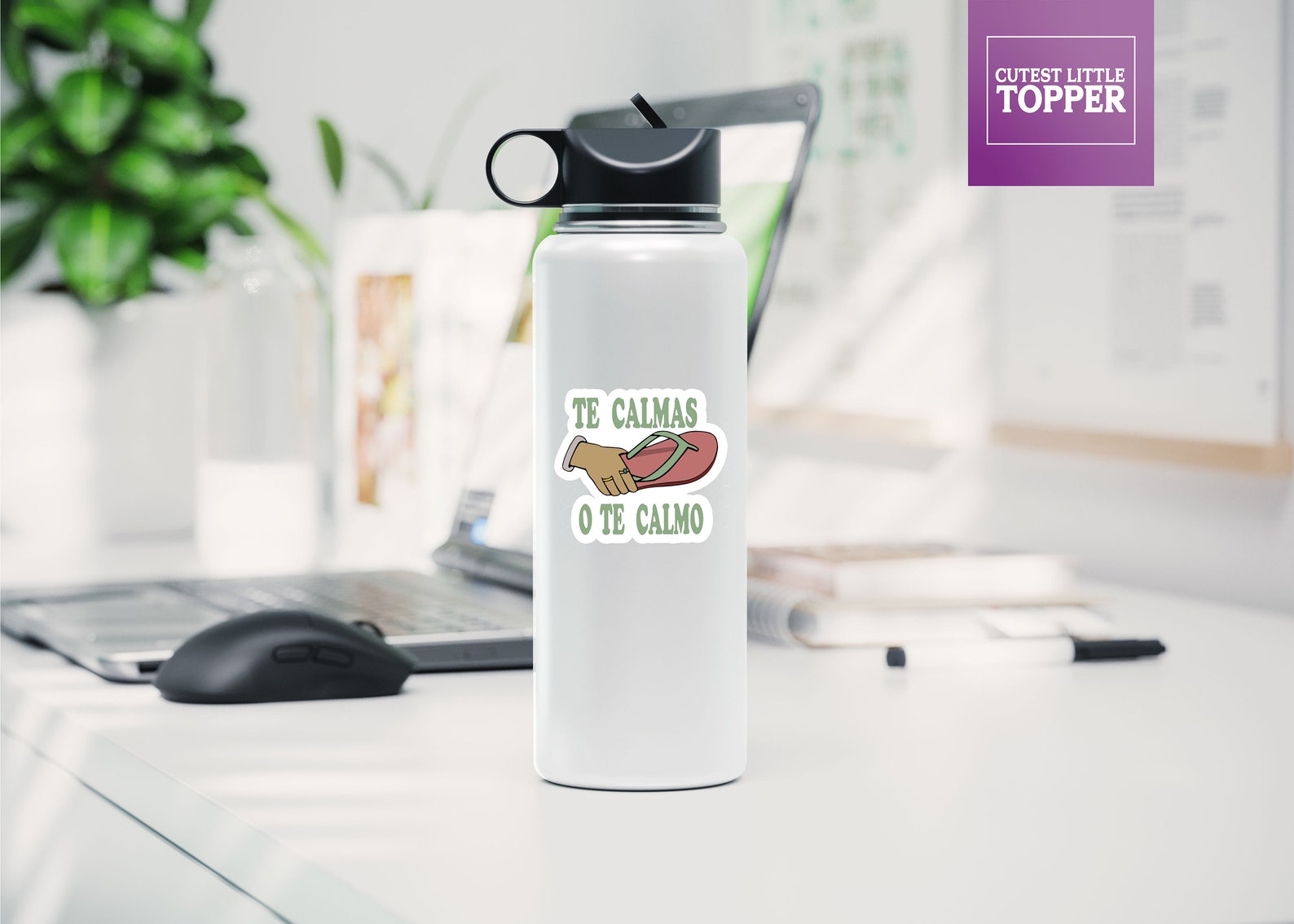 Te Calmas O Te Calmo Sticker, Mexican Phrases, Chancla Sticker, Water ...