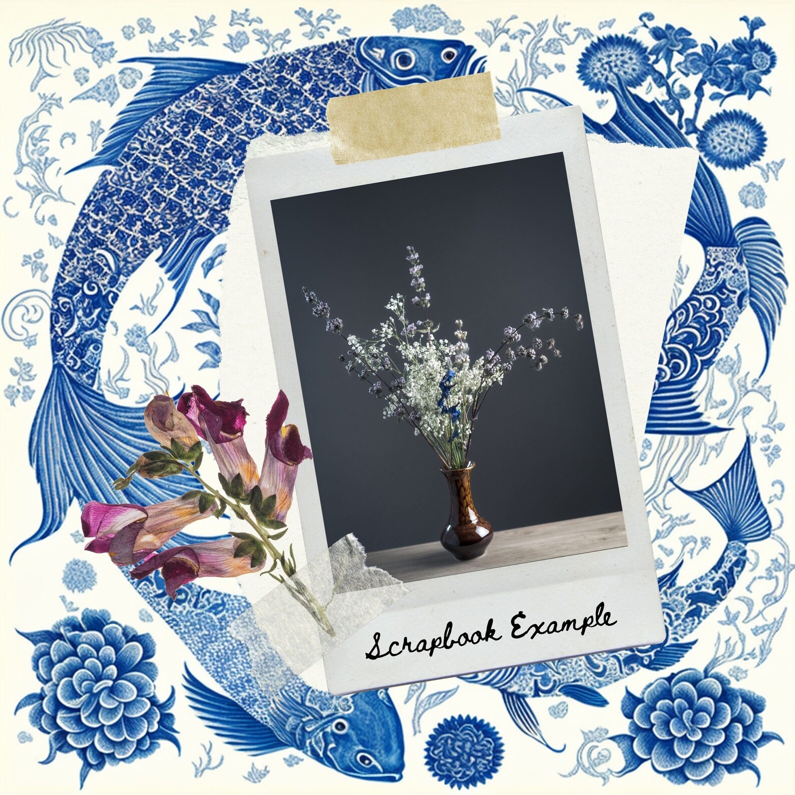 Delft Blue Patterns and Cutouts Digital Paper Printable - Etsy