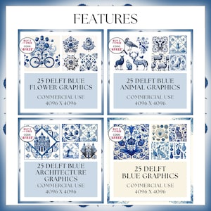 Delft Blue Mega Bundle Delft Blue Designs Delft Blue Digital Paper ...