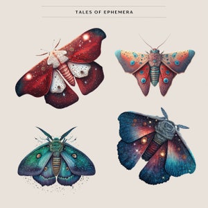 Cosmic Moth Clipart, PNG & Full Commercial Use, Beautiful Fantasy ...