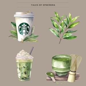23 Matcha Green Tea Clipart Pack, PNG Matcha Ceremony Clipart ...