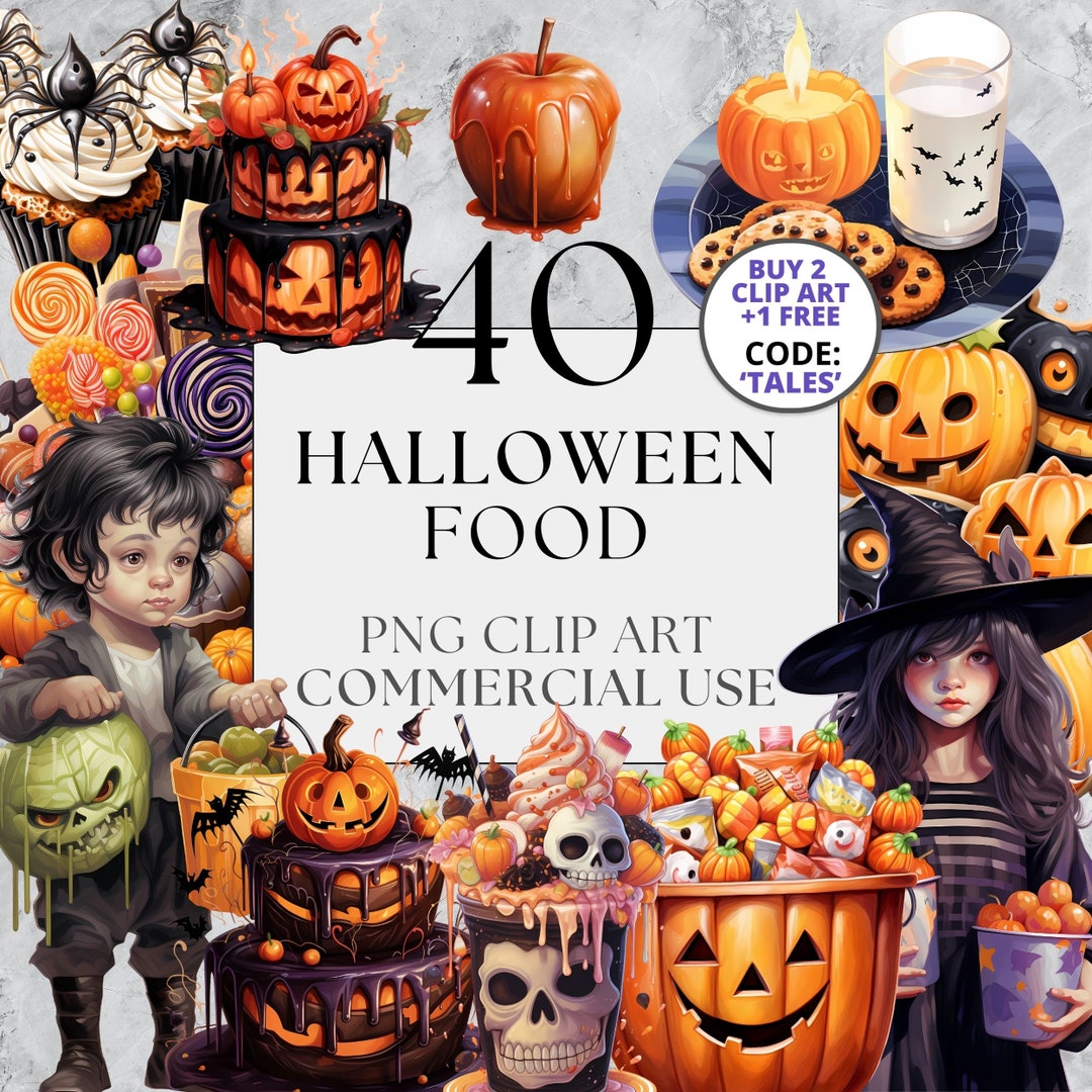 40 Halloween Food Clipart - Candy Cupcakes Cake Kids Halloween Clipart ...